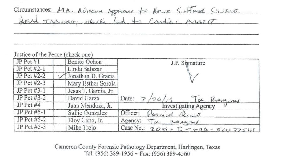 EL RRUN RRUN: BLUNT HEAD TRAUMA KILLED CAMERON COUNTY INMATE