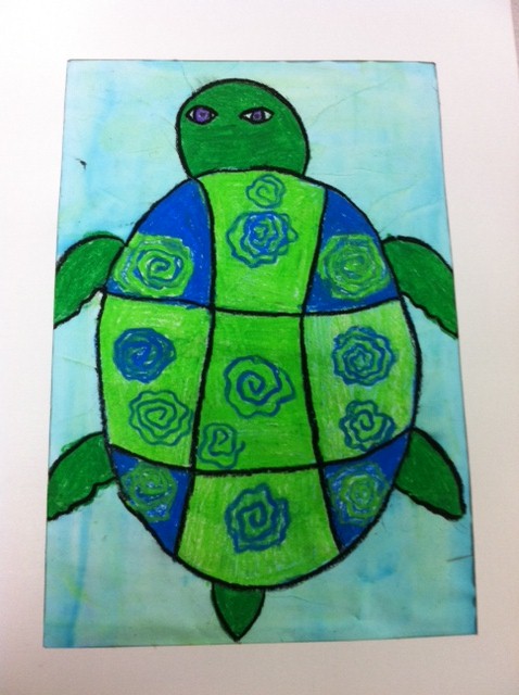 Mrs. Carroll's Crayons: 5th grade Oil Pastel and Watercolor Sea Turtles