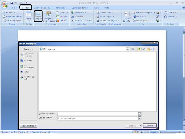 microsoft word 2007: Ficha insertar microsoft word 2007