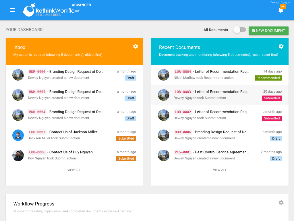 Rethink Workflow Support: Customizable Document Name