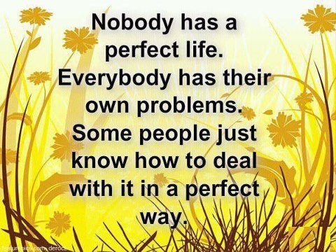 Nobody has a perfect life. Everybody has their own problems. Some ...