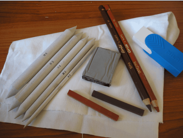 Tecnicas Artisticas: Carboncillo, saguinea y grafito