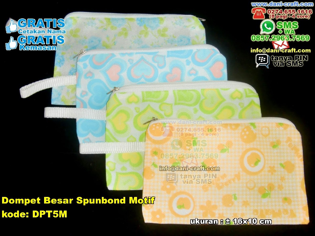 Souvenir Dompet Besar Kain Spunbond Bermotif | Souvenir Pernikahan