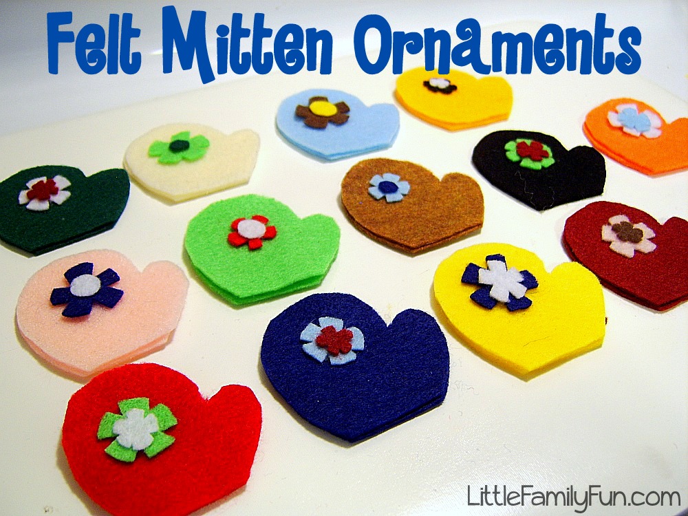 Little Family Fun: Felt Mitten Ornament Tutorial