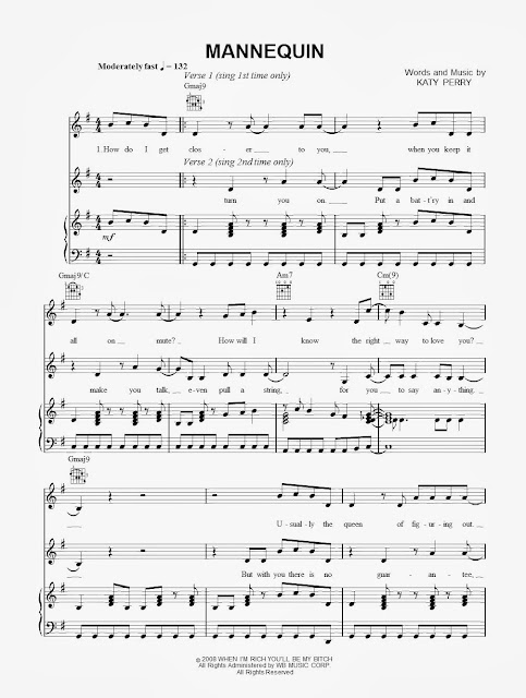 "Mannequin" Sheet Music - Katy Perry | AwesomeSheets