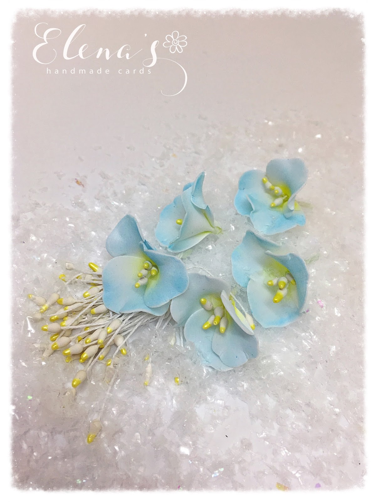 Elena's Handmade: Mini Blue Flower Tutorial