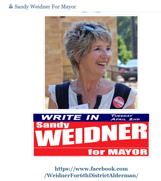 JT IRREGULARS: Sandy Weidner for Mayor