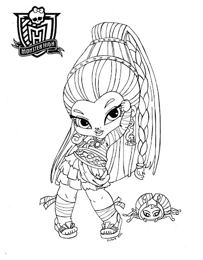 Monster High dibujos para imprimir y colorear: Dibujos Monster High Bebe 02