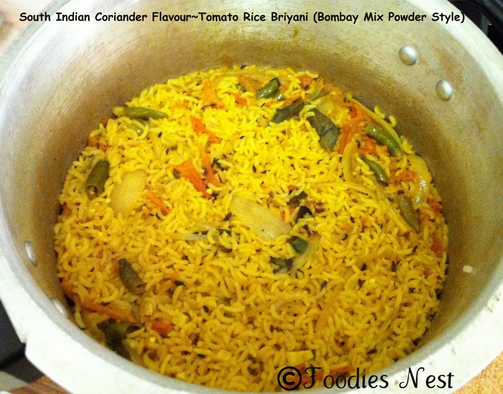 Foodies Nest: South Indian Coriander Flavor~Tomato Rice Briyani (Bombay ...