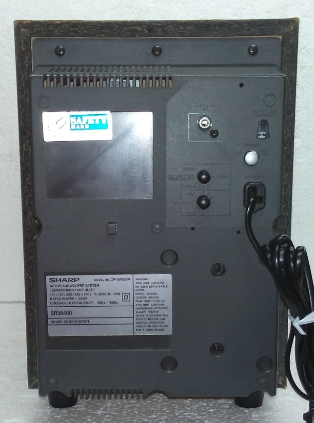 BARANG BARANG ELEKTRIK TERPAKAI DAN RARE: ACTIVE SUBWOOFER SHARP MODEL ...