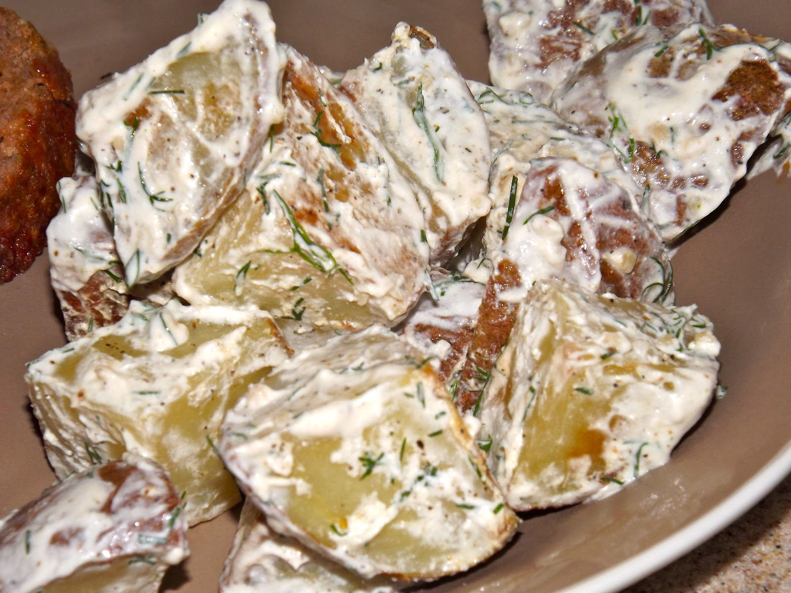 Don't Be Lazy!: Roasted Potatoes with Creamy Dill Sauce