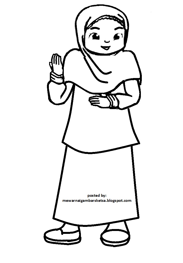 Mewarnai Gambar: Coloring Moslem / Muslimah for Kids 132