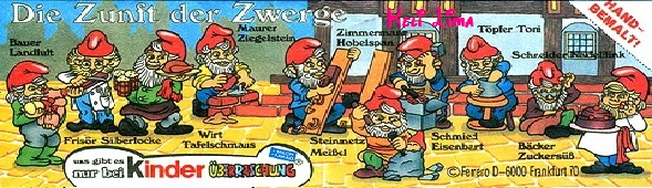 Kinder Coleções: Die Zunit der Zwerge - Gnomos Profissões (1992)