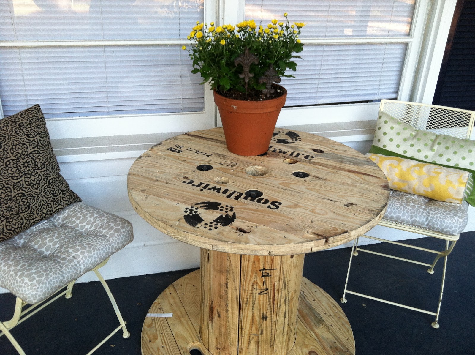 GraceAdkinsDesigns: Wooden Cable Reel to Table