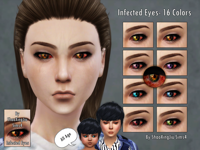 ShaoXingJiu Sims4: NO32.Infected Eyes 16Colors - 感染者眼睛16色(面具)全年齡適用