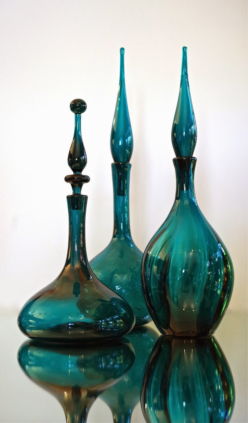 Heart of Glass - Blenko Glass: Blenko Husted and Myers Peacock Decanters