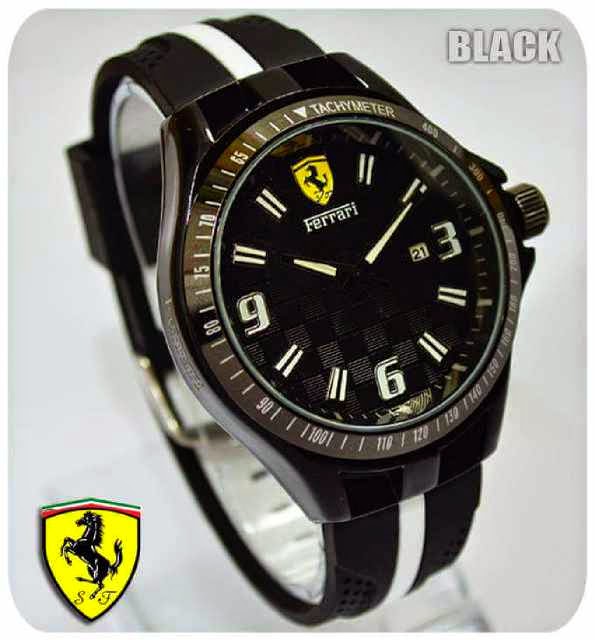 GINDA COLLECTION: New : Jam Tangan Ferrari Racer Tanggal. Tali Karet ...
