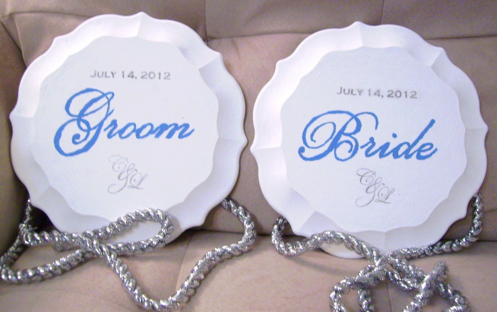Ribbons and Ruffles: Reception Chair Plaques