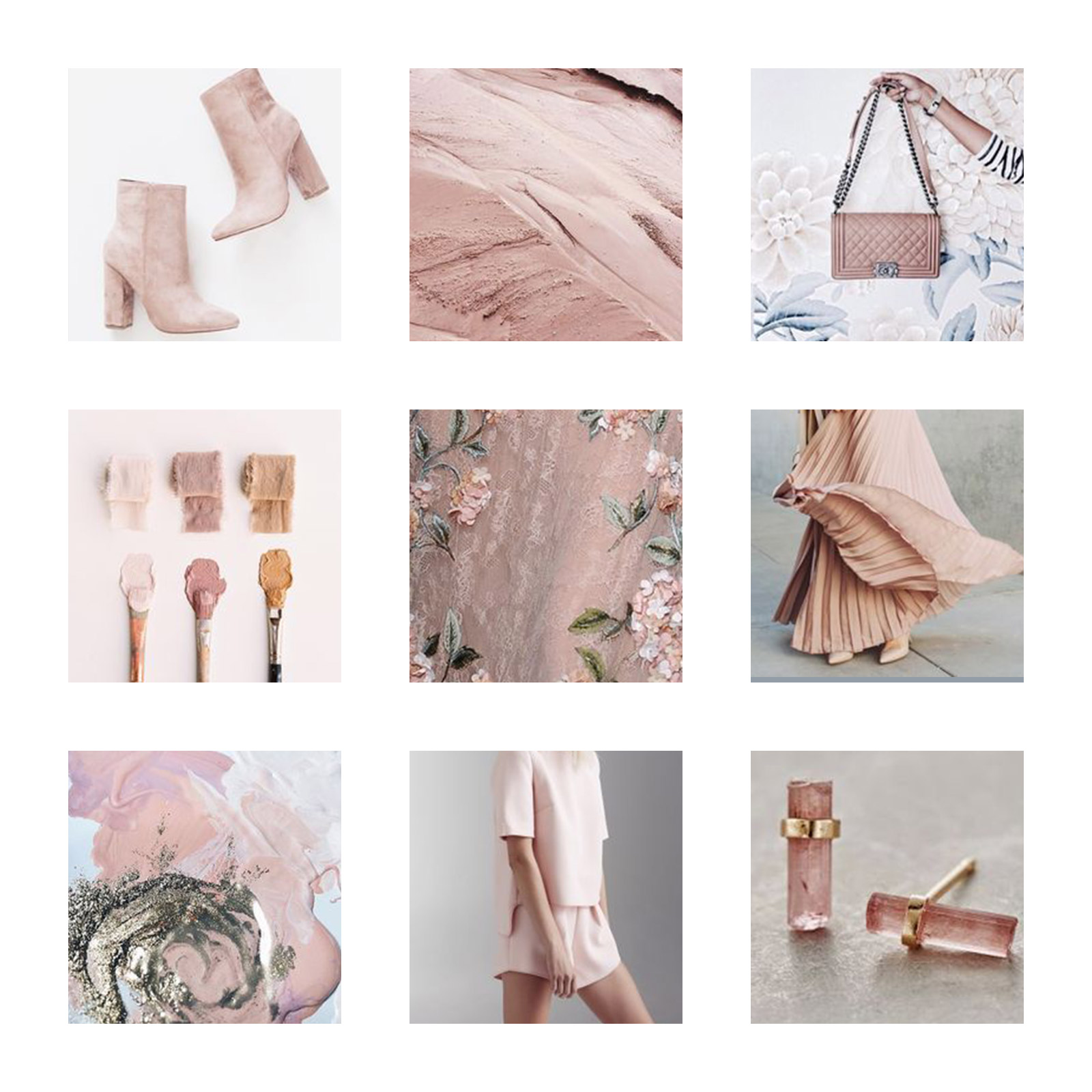 Pinkish pink moodboard - Abstract art & slow living