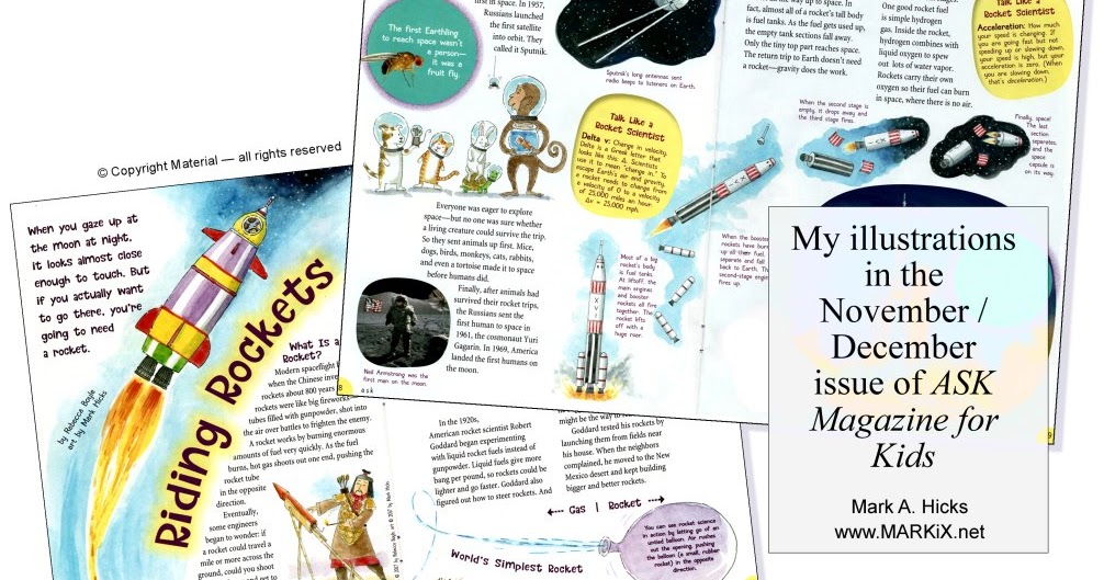 Carefree Artist: Riding Rockets -- New Artwork for Ask Magazine