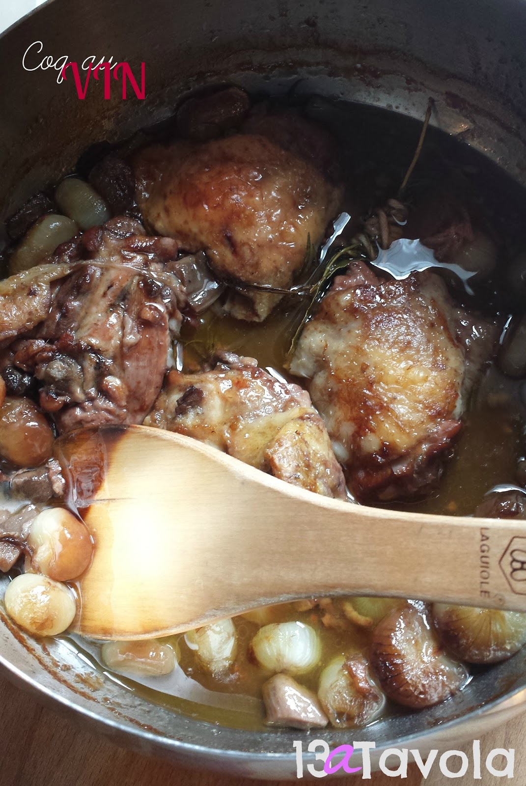 Pollo al vino o alla francese Coq au vin