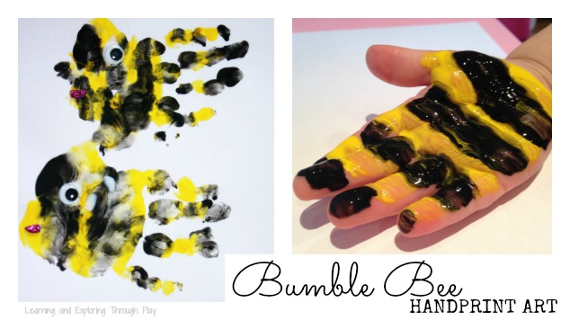 Learning and Exploring Through Play: Bumble Bee Minibeast Handprints