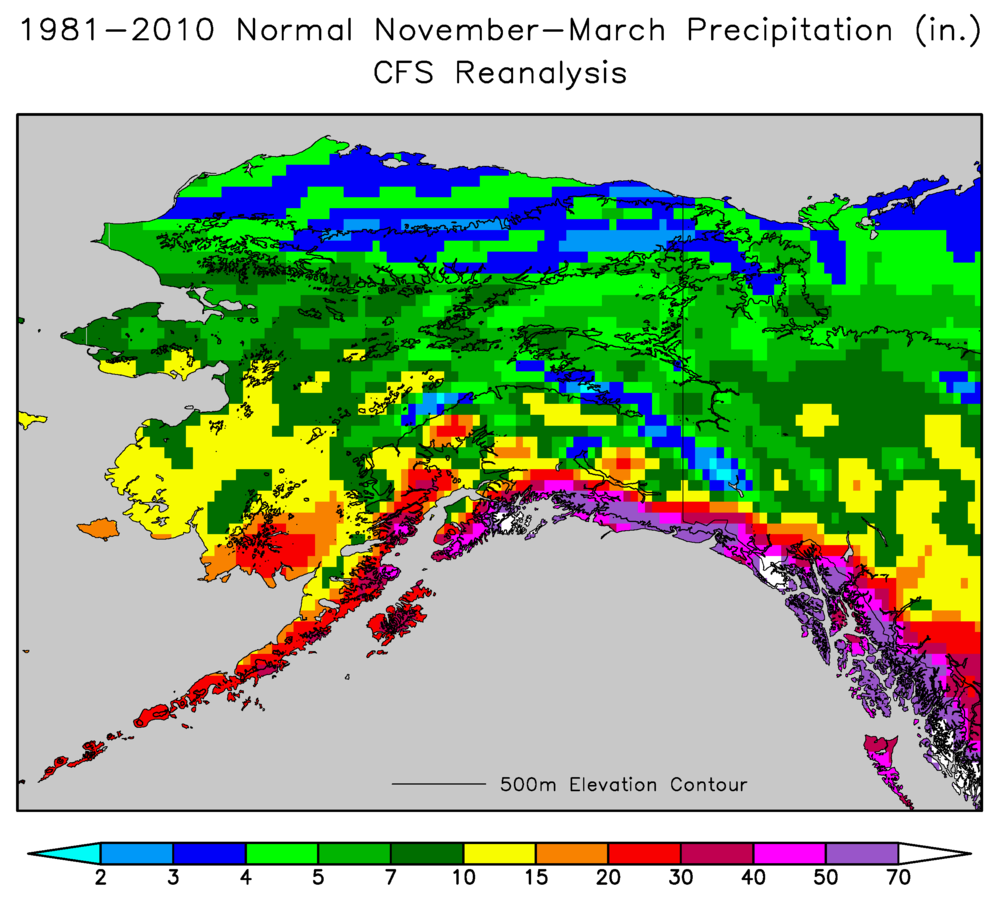 Deep Cold: Alaska Weather & Climate: Snowiest Place - CFS Reanalysis