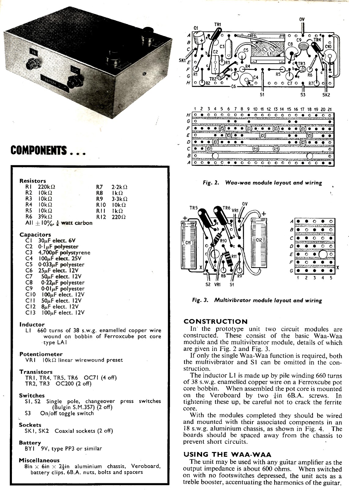 Paul In The Lab: 1970's wah wah pedal Stripboard Veroboard Layout