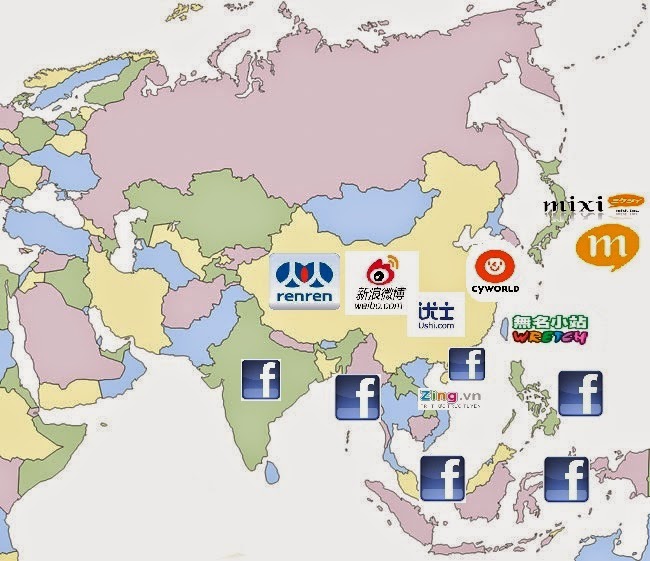 Internet y redes sociales: REDES SOCIALES EN ASIA