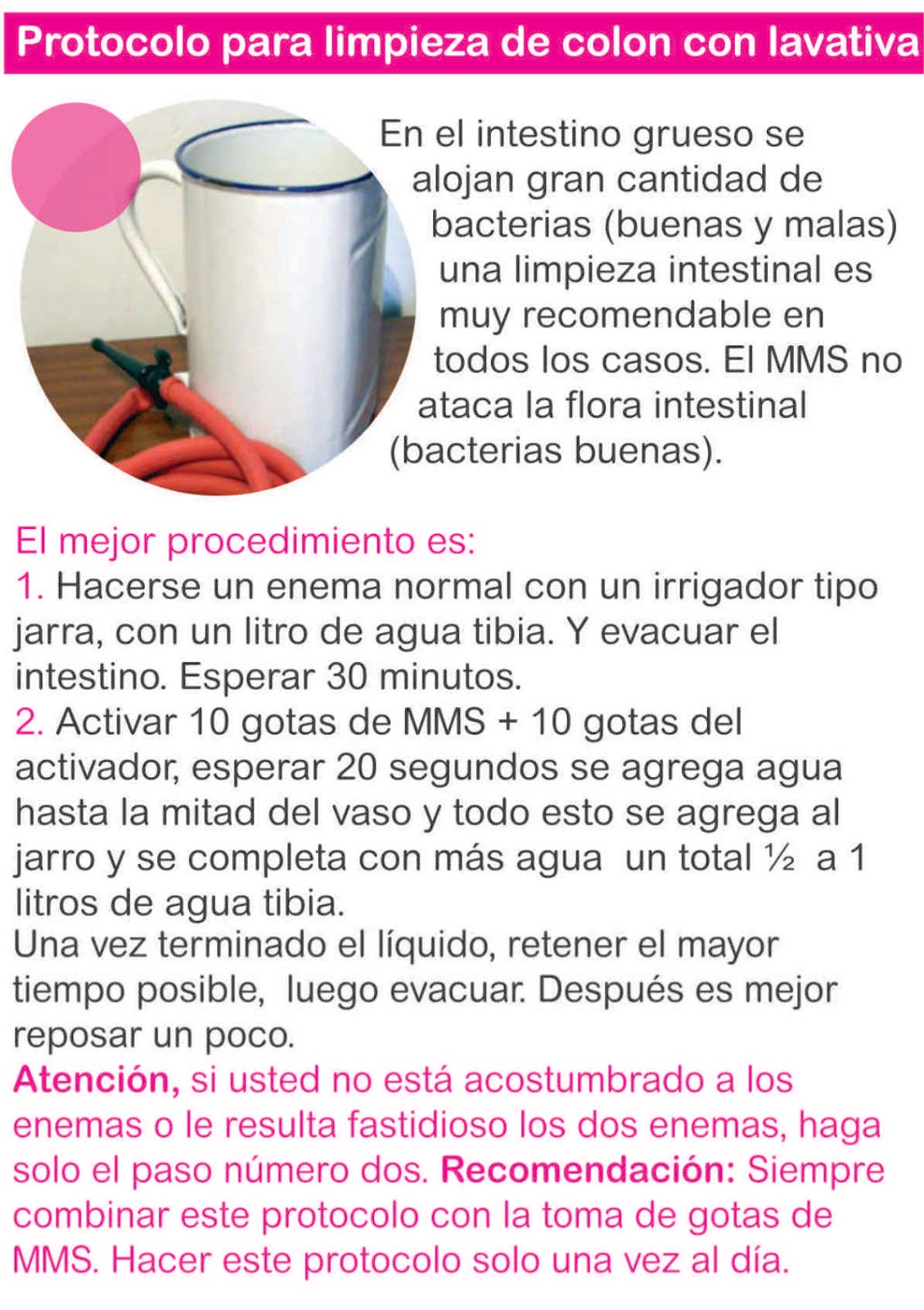 MMS - MONTEVIDEO - URUGUAY - CDS: Protocolo de Enema