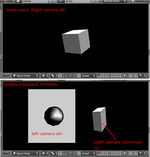 Python Distortion Problem While Initializing Two Cameras Blender 260a Game Engine