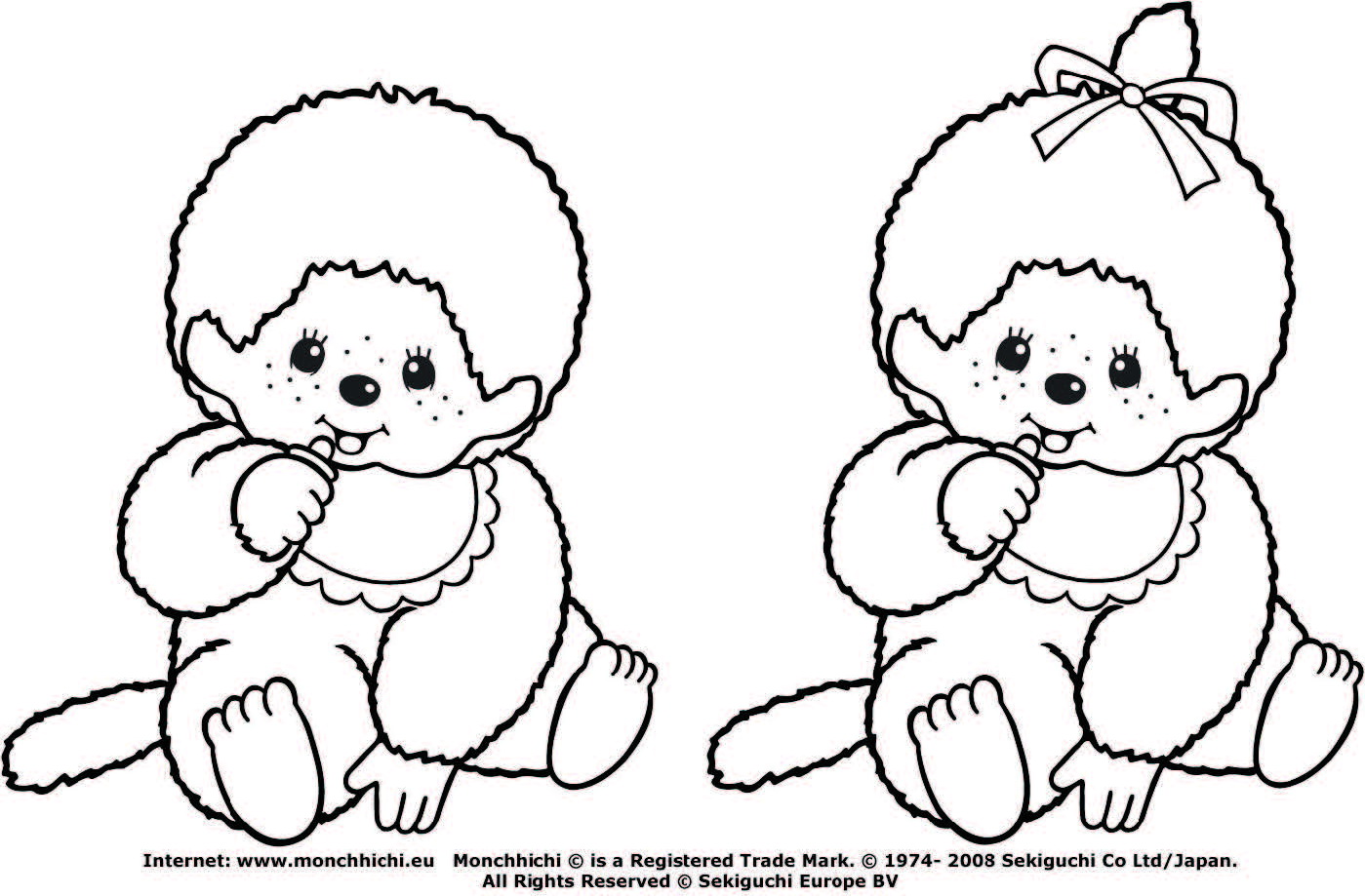 monchhichi2.jpg (1399×919) | Coloring pages, Drawings, Sibling tattoos