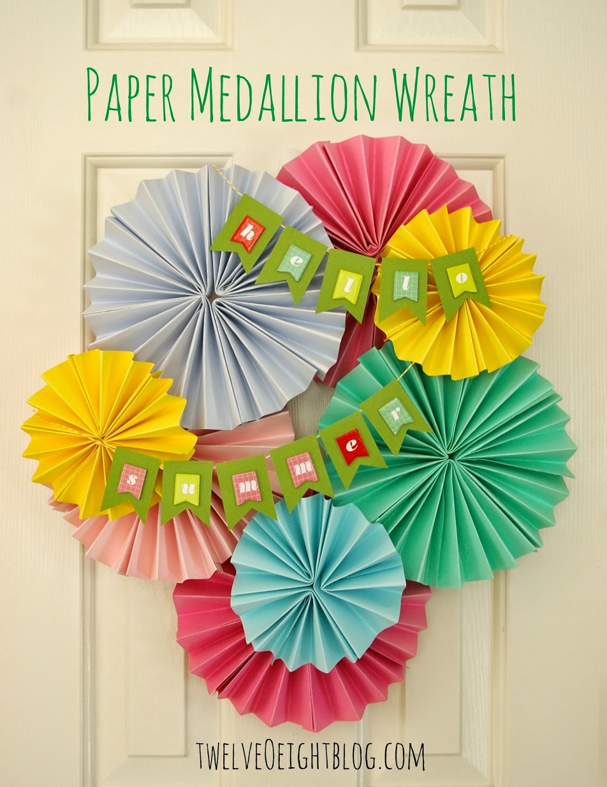 Hello summer paper medallion wreath