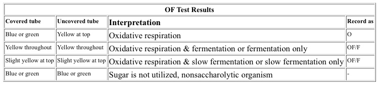Oxidation-Fermentation (OF) Test (or Hugh-Leifson Test) - Microbiology ...