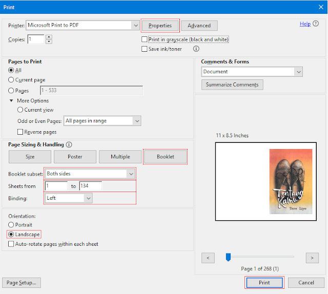 Cara Mudah Print PDF Untuk Buku (BOOKLET) - TaufiqHdyt.com