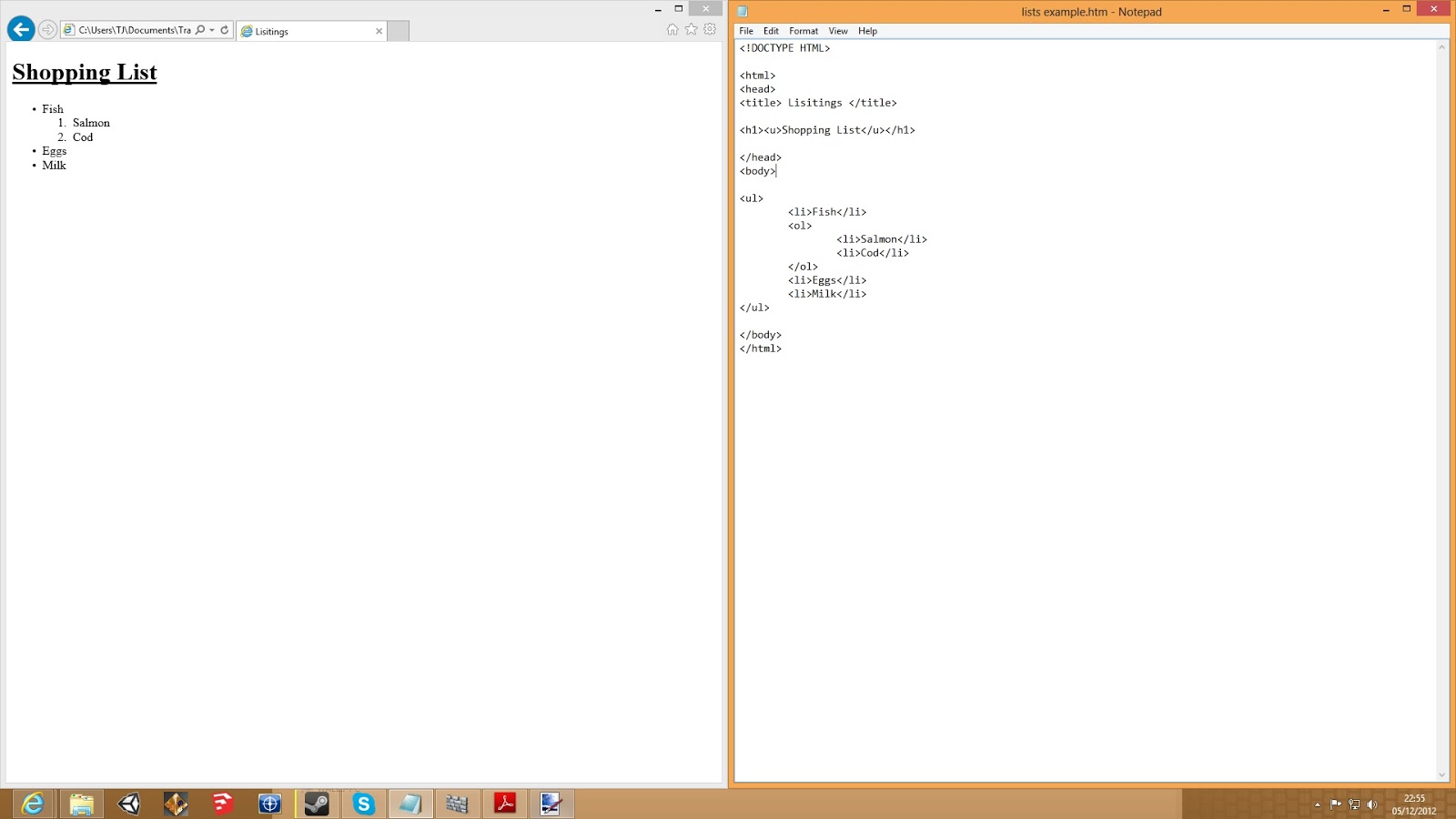 Html: Lists And Nested Lists
