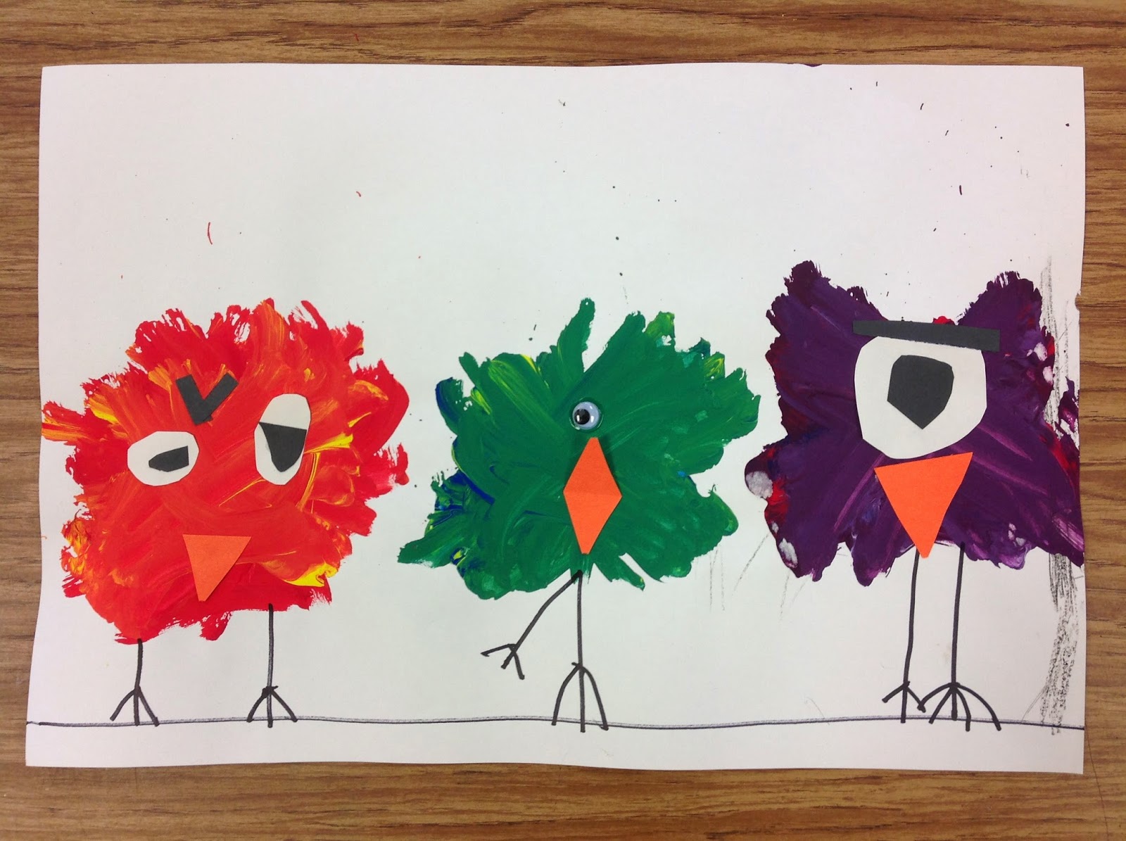 The Artsy Fartsy Art Room: Color Mixing Birds with Kindergarten and ...