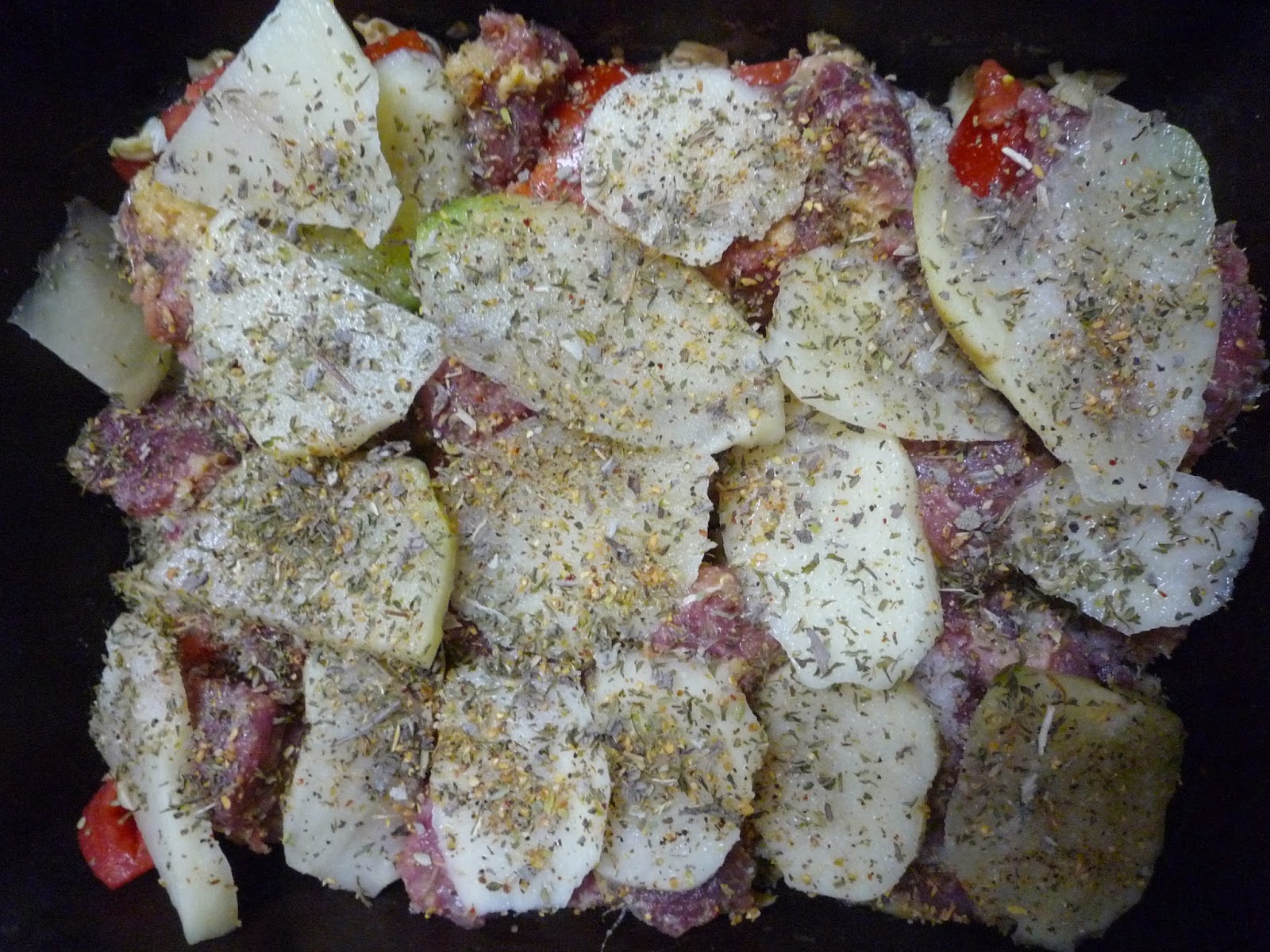 G'Gina's Kitchenette: Roasted beef chunks with baked potatoes and ...