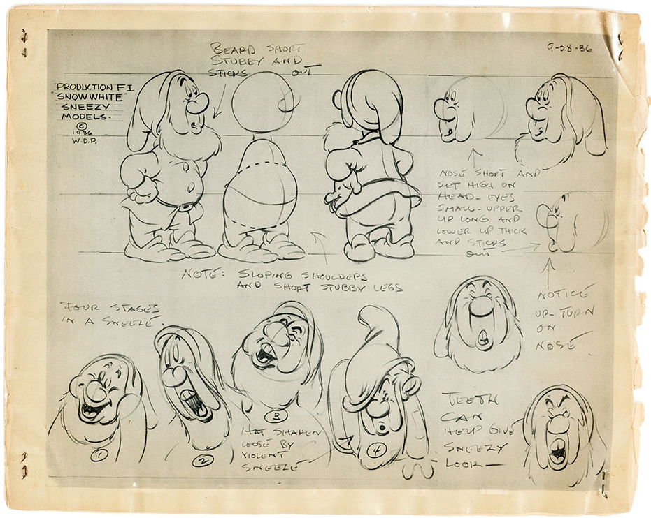 Filmic Light - Snow White Archive: Seven Dwarfs Model Sheets