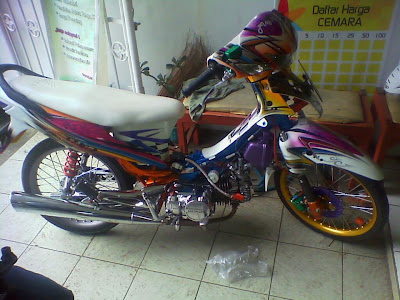 Motor Drag Ninja : Modif New Supra Fit Sederhana