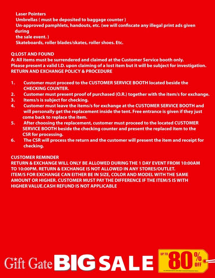 Manila Shopper: Gift Gate BIG SALE @NBC Tent August 2012