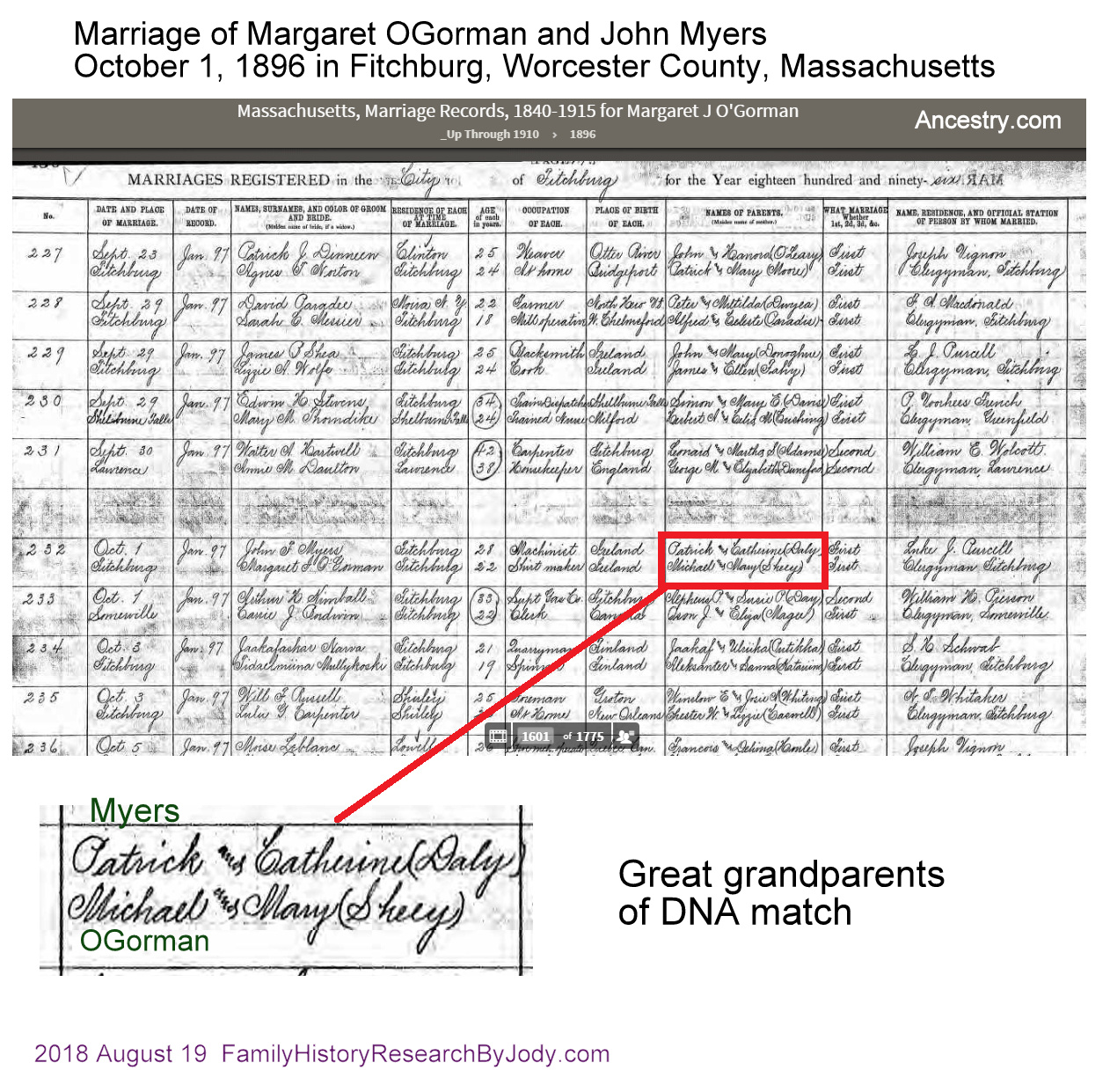 Family History Research by Jody Lutter: More Children for Edmond Sheehy ...