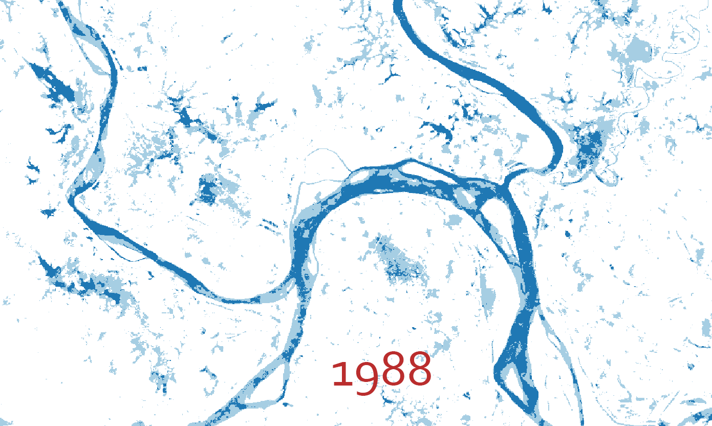 1988-2018 time-series data show changes in flow regime of the Red River ...