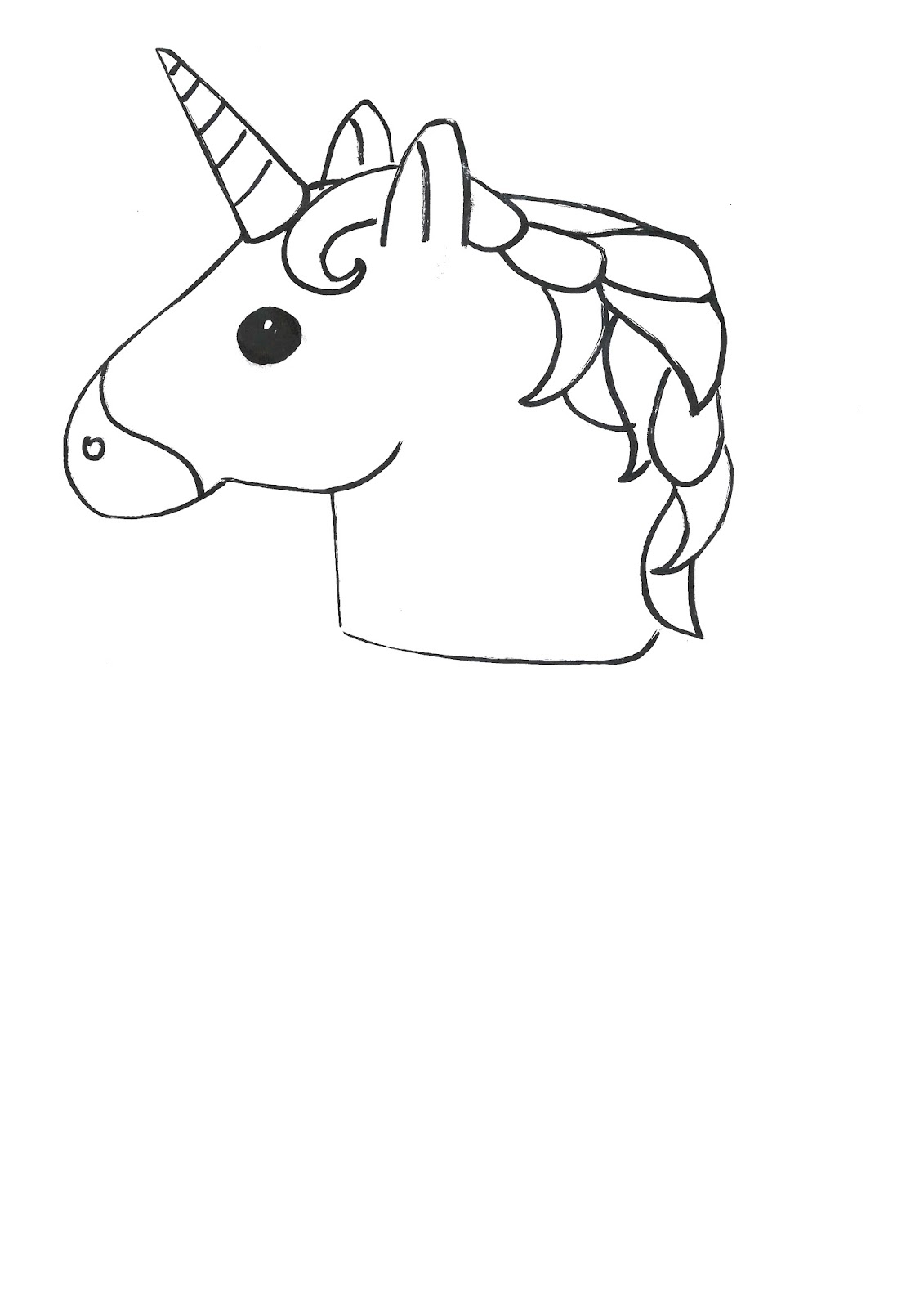 Unicorn Emoji Printable To Colour
