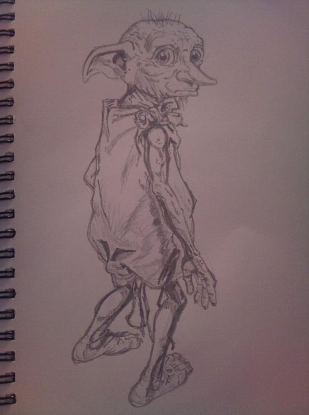 Shayne Johnstone's Portfolio work: Hand-drawn Dobby from Harry Potter