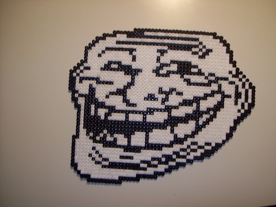 Plantilla Hama Beads de Troll Face - Memes | Creaciones con Hama Beads