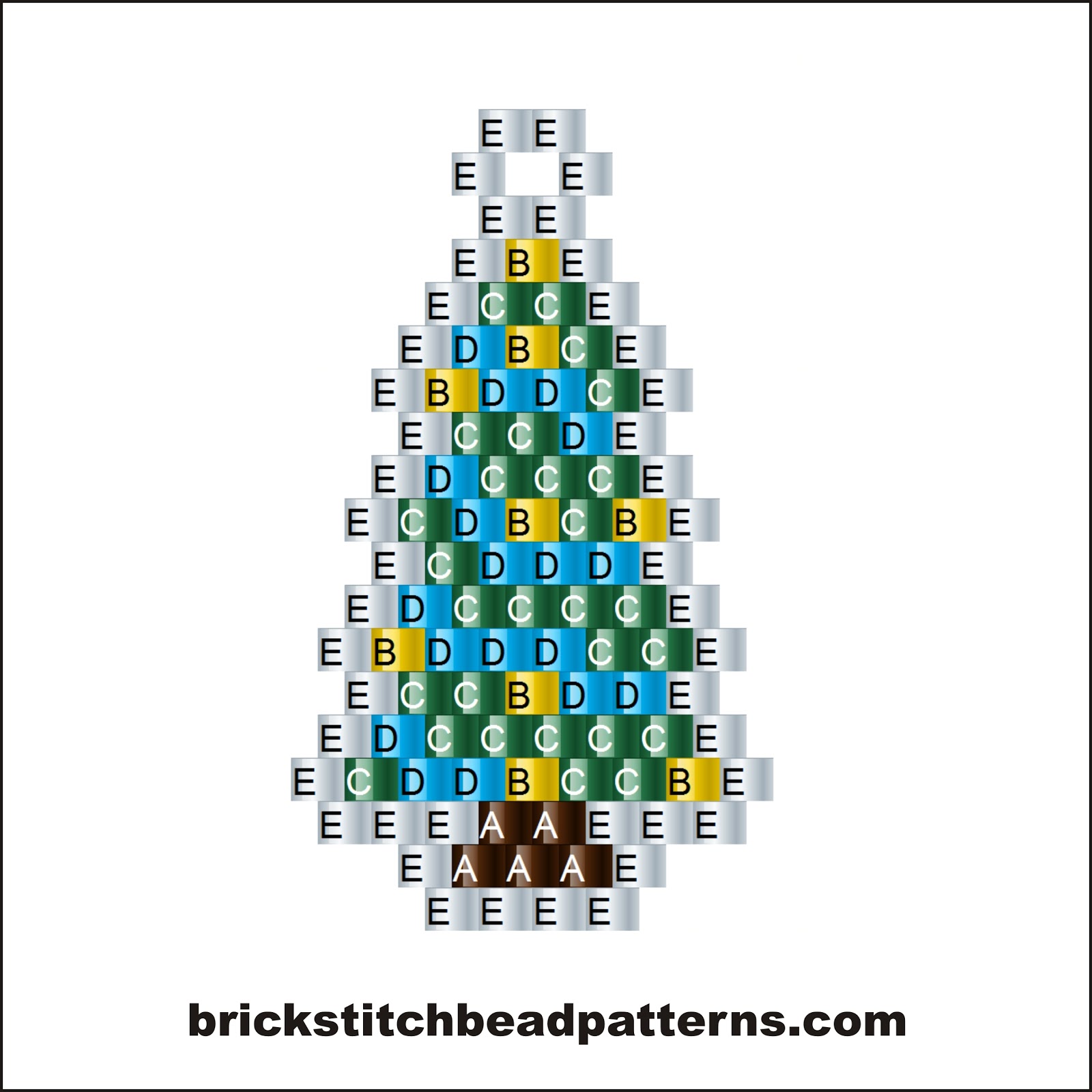Brick Stitch Bead Patterns Journal: Blue Garland Mini Christmas Tree ...