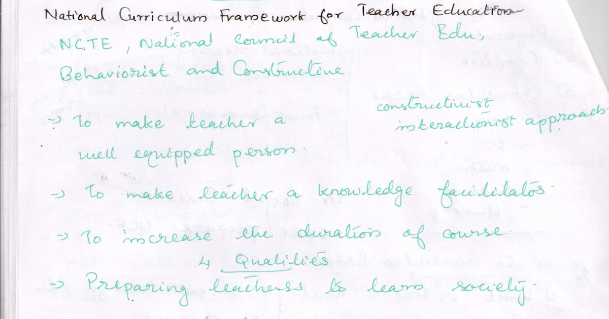 NCFTE (National Curriculum Framework for Teacher Education) - 2009 - B ...