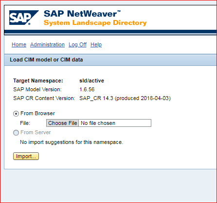 CR content and CIM model Update on SLD - SAP Basis Genie