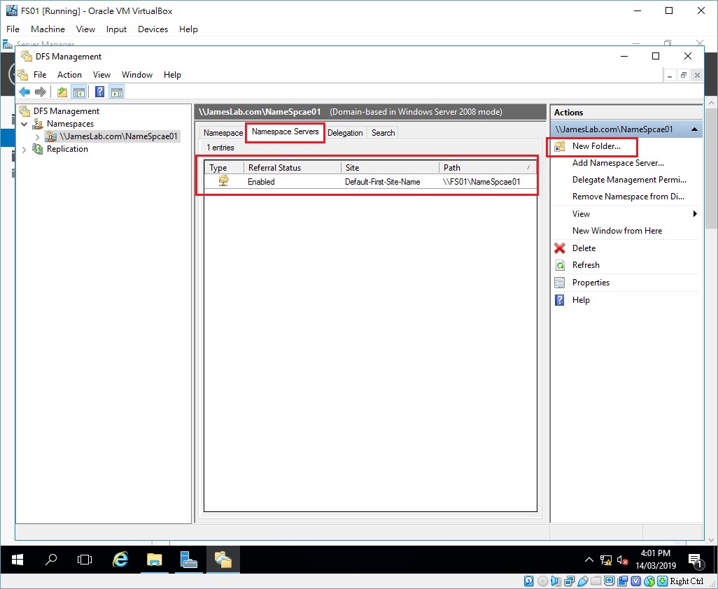 Jamespcschool Dfs Chapter 2 Dfs Configuration On The First File Server Fs01